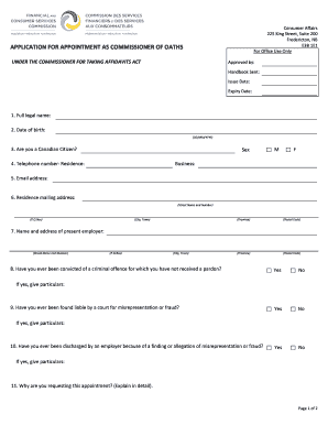 Fillable Online 0101 nccdn Application for Appointment as Commissioner ...