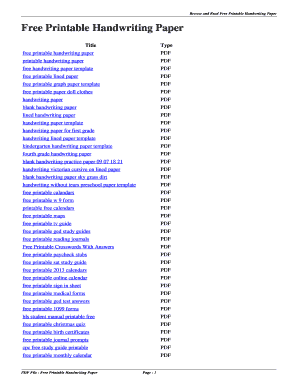 Fillable Online Free Printable Handwriting Paper. free printable ...