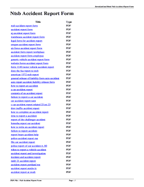 Fillable Online Ntsb Accident Report Form. ntsb accident report form ...