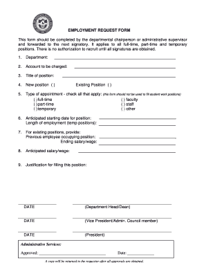 Fillable Online home obu Employment Request Form.doc Fax Email Print ...