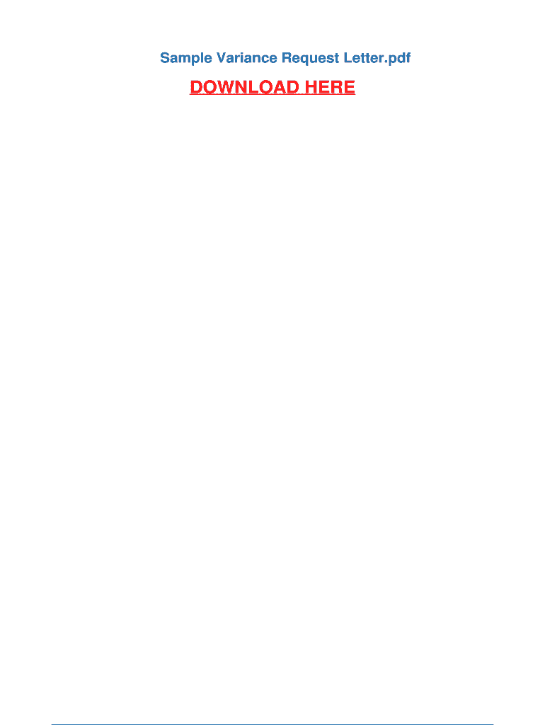 Fillable Online Sample Variance Request Letter - Pdfsdocuments.com Fax ...