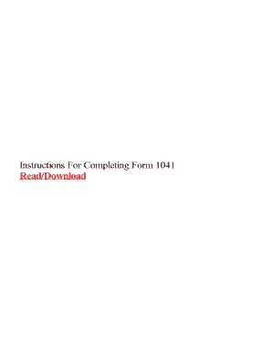 Fillable Online Instructions For Completing Form 1041 - symprevilmi Fax ...