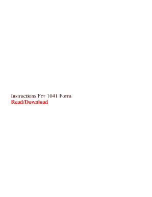 Fillable Online Instructions For 1041 Form Fax Email Print - pdfFiller
