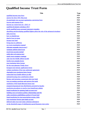 Fillable Online afgst viewdns Qualified Income Trust Form. qualified ...