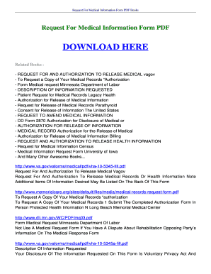 Fillable Online ebookscenter Request For Medical Information Form FREE ...