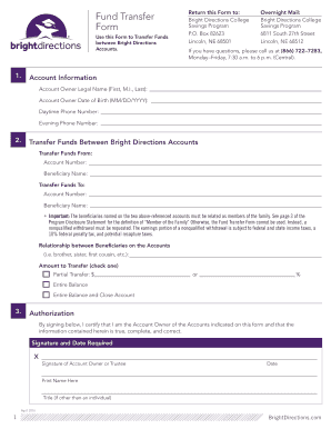 Fillable Online Bright Directions Fund Transfer Form Fax Email Print ...