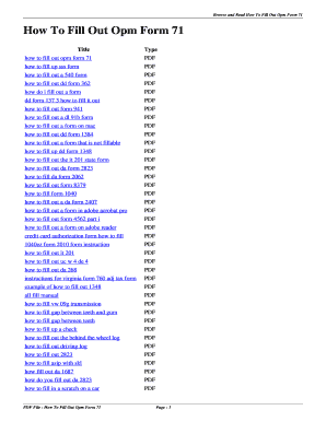 Fillable Online How To Fill Out Opm Form 71. how to fill out opm form 71 Fax Email Print - pdfFiller