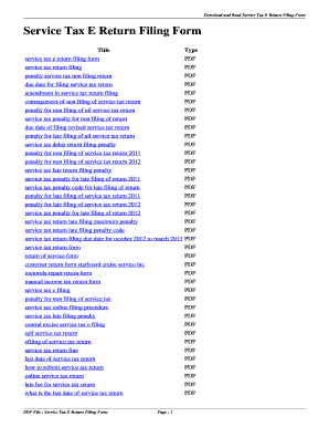 Fillable Online Service Tax E Return Filing Form. service tax e return ...