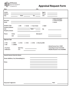 Fillable Online Appraisal Request Form - aaa-amc.net Fax Email Print - pdfFiller