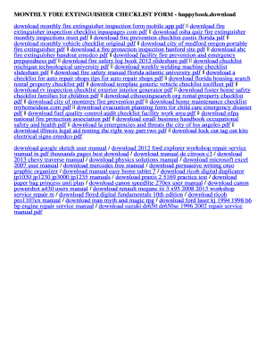 Fillable Online happybook MONTHLY FIRE EXTINGUISHER CHECKLIST FORM ...