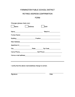 Fillable Online RETIREE ADDRESS CONFIRMATION FORM Fax Email Print ...
