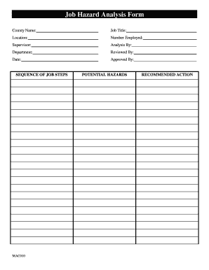 Fillable Online JOB HAZARD ANALYSIS FORM - mocounties.com Fax Email ...
