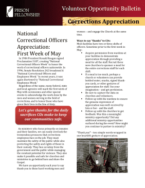 Fillable Online Corrections Appreciation Fax Email Print - pdfFiller