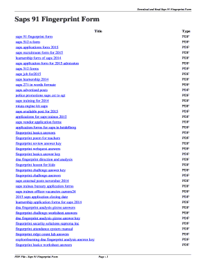 Fillable Online Saps 91 Fingerprint Form. saps 91 fingerprint form Fax ...
