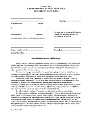 Fillable Online Garnishment Notice Non-Wage Fax Email Print - pdfFiller