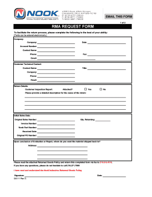 Fillable Online RMA REQUEST FORM - Helix Linear Technologies, Inc. Fax ...