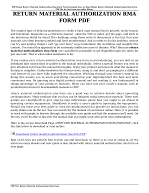 Fillable Online jjapp RETURN MATERIAL AUTHORIZATION RMA FORM PDF ...