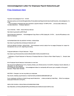 Fillable Online Paycheck Acknowledgment Form - AAHOA Form 2159 (Rev. 1 ...