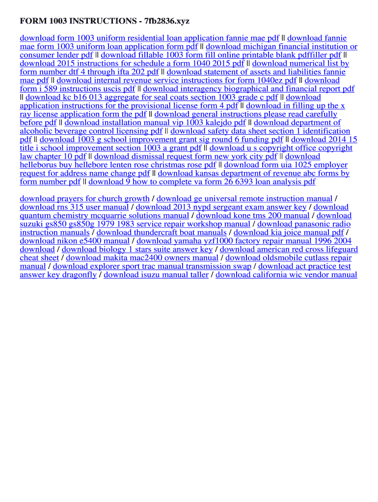 Fillable Online 7fb2836 FORM 1003 INSTRUCTIONS 7fb2836 Fax Email Print ...