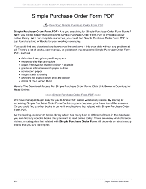 Fillable Online Simple Purchase Order Form PDF. simple purchase order ...