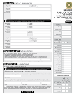 Fillable Online hayward-ca PERMIT APPLICATION - hayward-ca.gov Fax ...