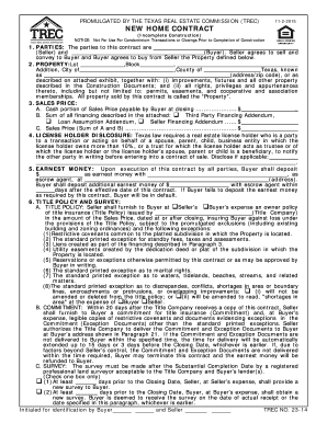 Fillable Online trec texas PROMULGATED BY THE TEXAS REAL ESTATE ...