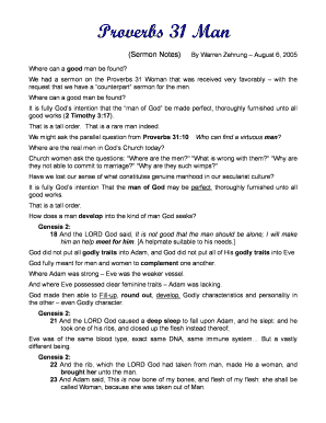 Characteristics Of A Proverbs 31 Man - Fill Online, Printable, Fillable ...