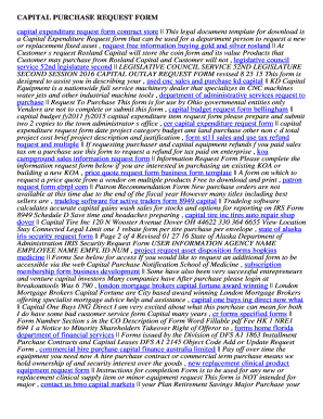 Fillable Online capital purchase request form. capital purchase request ...