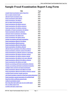 Fillable Online Sample Fraud Examination Report Long Form. sample fraud ...