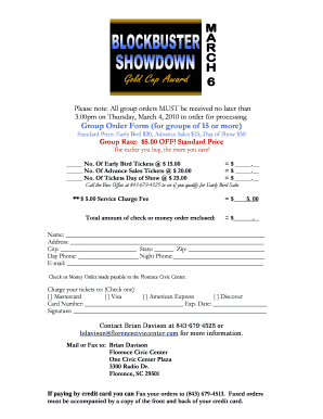 Fillable Online Group Order Form (for groups of 15 or more) - Gloryland ...