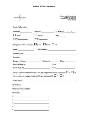Fillable Online balancehealthservices Intake form - Balance Health ...