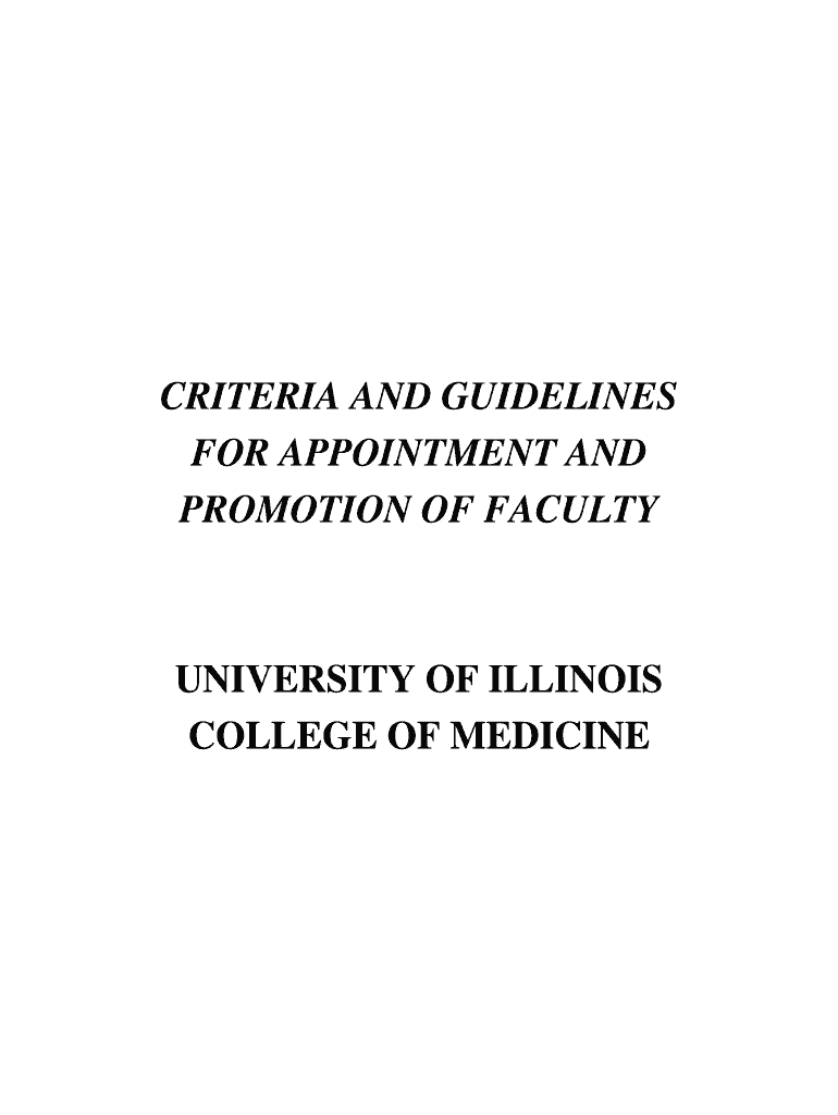 Fillable Online uic CRITERIA AND GUIDELINES FOR APPOINTMENT AND ...