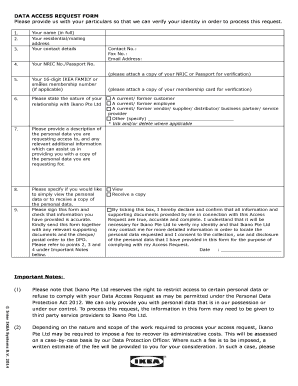 Fillable Online DATA ACCESS REQUEST FORM - - IKEA Fax Email Print ...