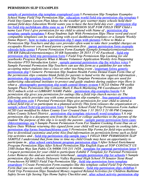 Fillable Online permission slip examples. permission slip examples Fax ...