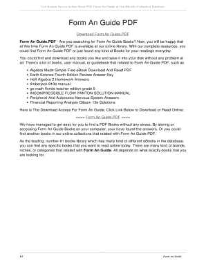 Fillable Online Form An Guide PDF. form an guide PDF Fax Email Print ...