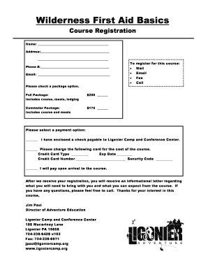 Fillable Online Wilderness First Aid Basics - Razor Planet Fax Email Print - pdfFiller