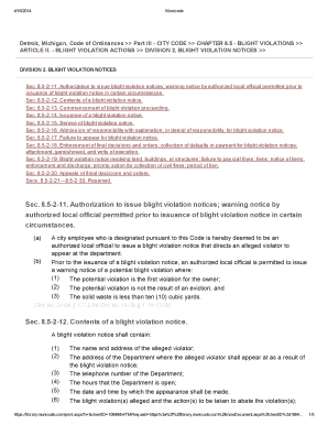 Fillable Online Detroit, Michigan, Code of Ordinances Part III - CITY ...