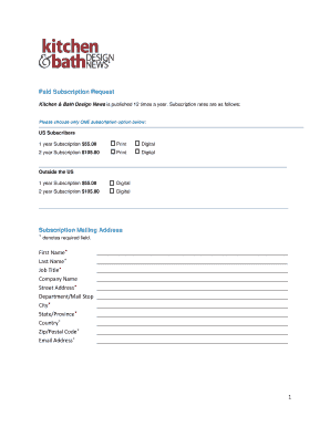 Fillable Online Paid Subscription Request Fax Email Print - pdfFiller