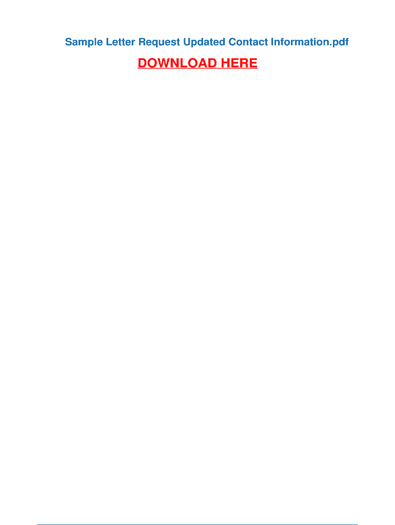 Fillable Online Sample Letter Request Updated Contact Information Fax ...