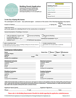 Fillable Online OFFICE USE ONLY Building Permit Applicatio n Building ...