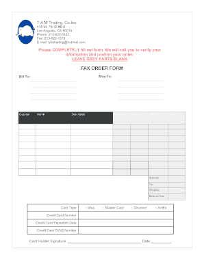 Fillable Online FAX ORDER FORM - czelephant.com Fax Email Print - pdfFiller