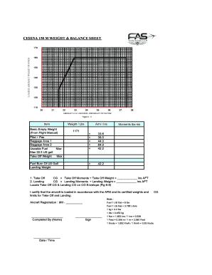 Fillable Online CESSNA 150 M WEIGHT & BALANCE SHEET Fax Email Print ...