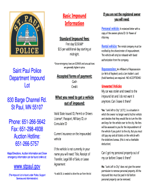 Fillable Online Basic Impound Fax Email Print - pdfFiller