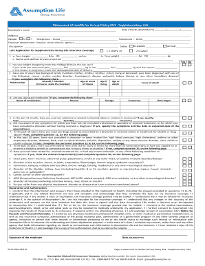 Fillable Online www2 gnb Statement of Health for Group Policy 954 ...