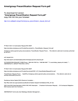 Fillable Online Amerigroup Precertification Request Form - Pdfslibforyou.com Fax Email Print ...