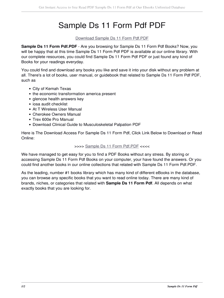 Fillable Online Sample Ds 11 Form Pdf PDF. sample ds 11 form pdf PDF ...