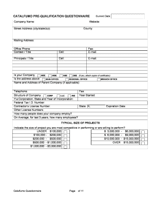 Fillable Online SUBCONTRACTOR PRE-QUALIFICATION Fax Email Print - pdfFiller
