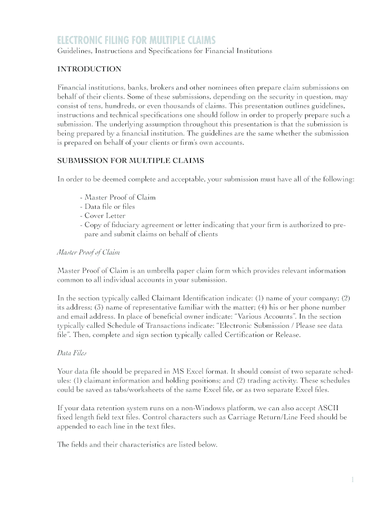 Fillable Online ELECTRONIC FILING FOR MULTIPLE CLAIMS - berdonclaims ...