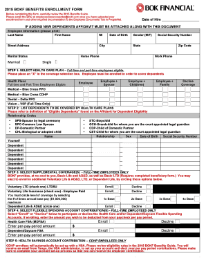 Fillable Online BOKF 2013 Enrollment Form Fax Email Print - pdfFiller