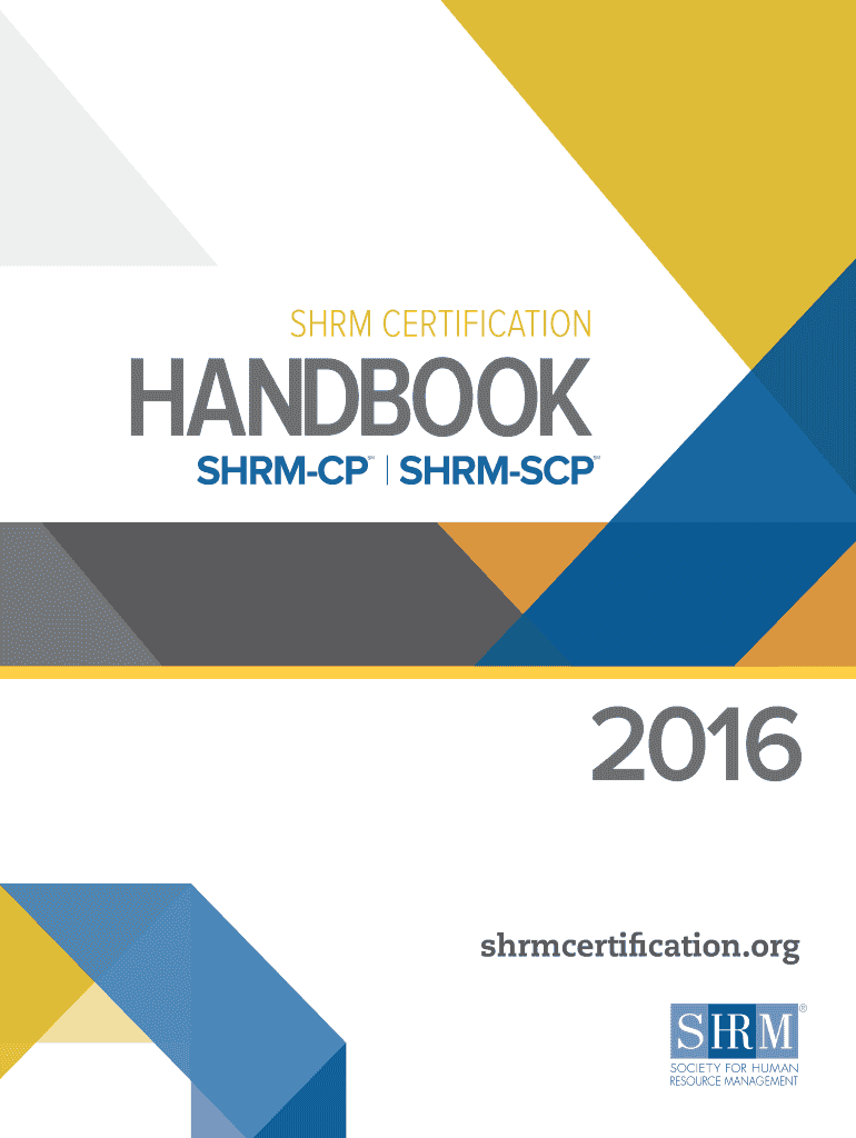 Fillable Online shrm SHRM CERTIFICATION HANDBOOK Fax Email Print - pdfFiller